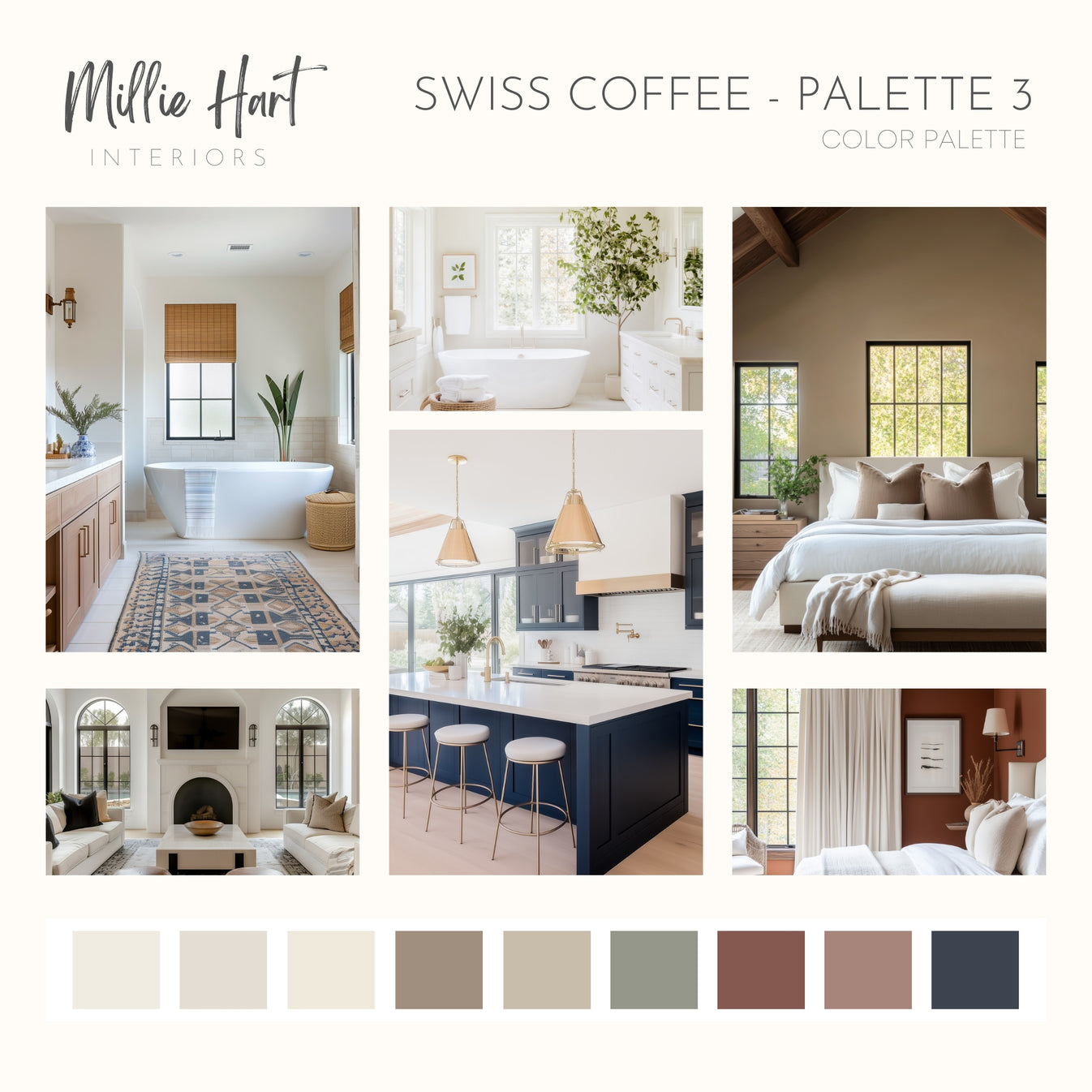 Swiss Coffee - Palette Three, Benjamin Moore Paint Palette, Neutral In ...