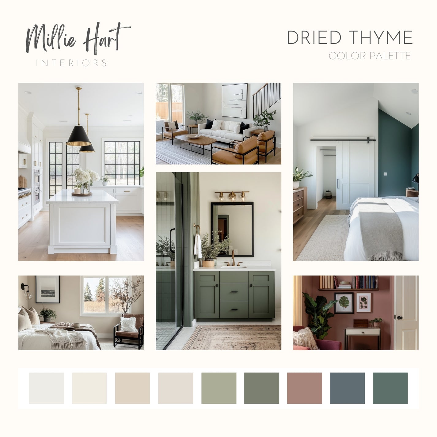 Dried Thyme Sherwin Williams Paint Palette, Timeless Neutral Interior ...