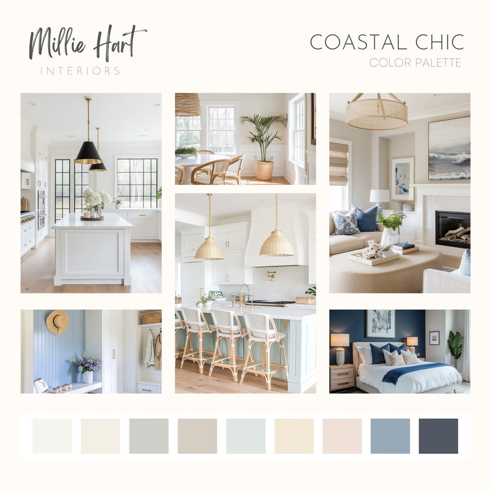 Coastal Chic Sherwin Williams Paint Palette, Paint Colors for Home, Co ...