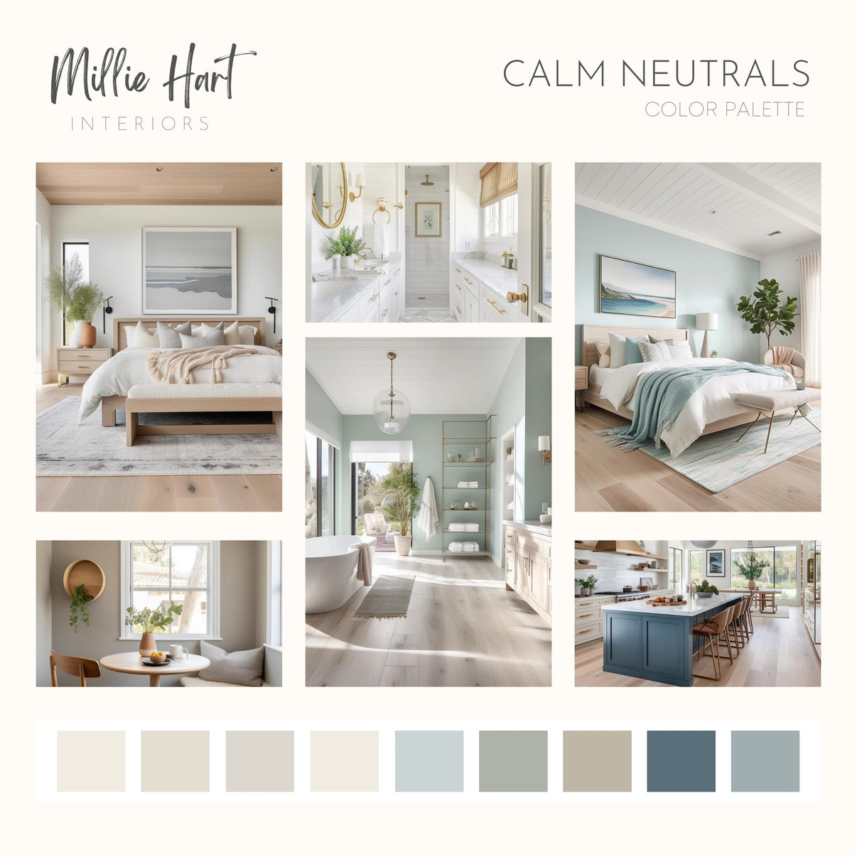 Calm Neutrals Sherwin Williams Paint Palette, Calm Neutral Interior Pa ...