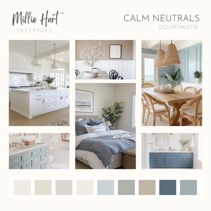 Calm Neutrals Benjamin Moore Paint Palette, Calm Neutral Interior Pain ...