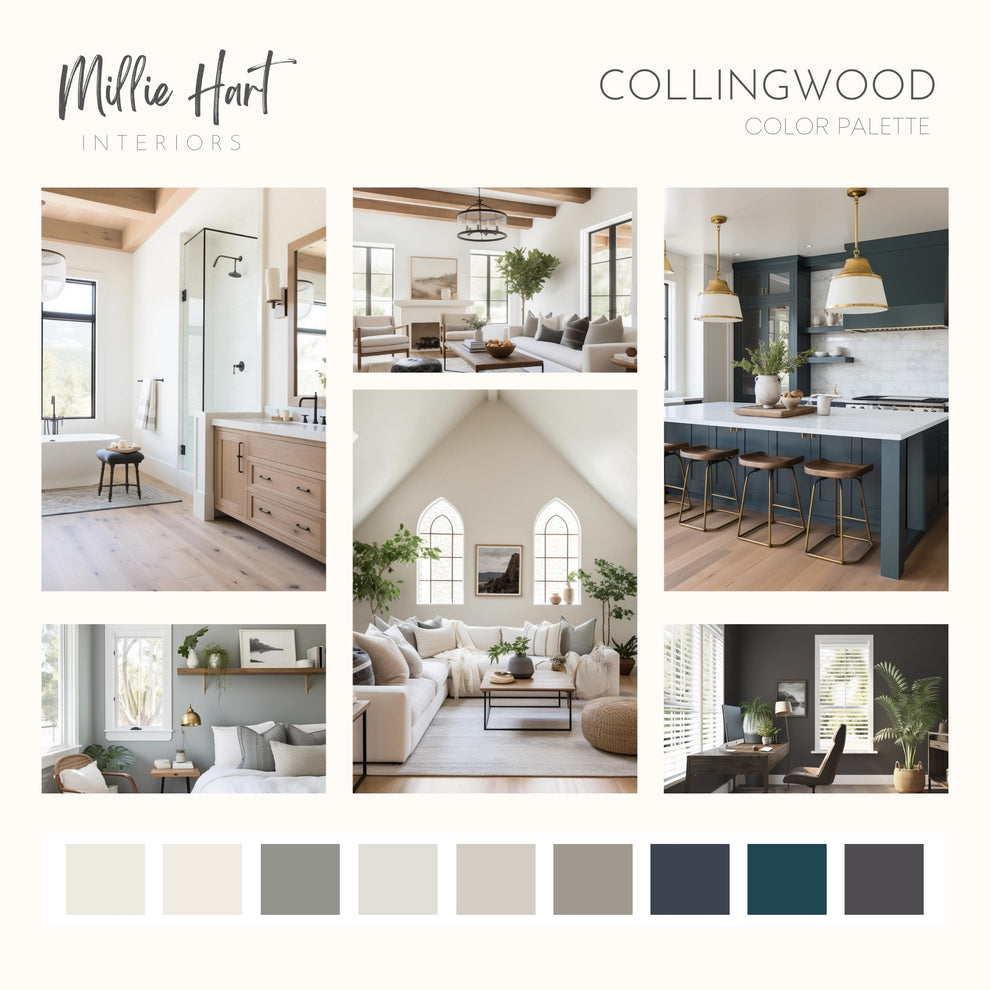 Collingwood Benjamin Moore Paint Palette, Neutral Interior Paint Color ...