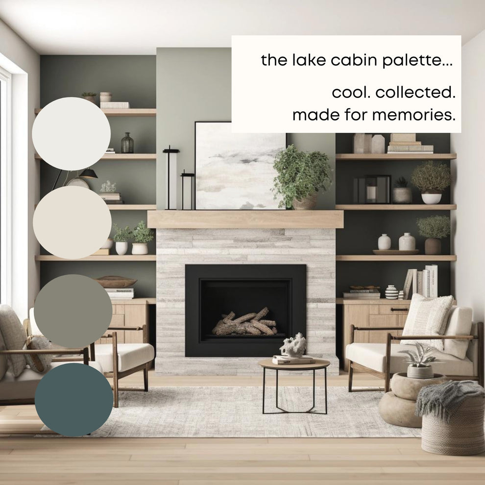 Lake Cabin Sherwin Williams Paint Palette, Calm Neutral Interior Paint ...