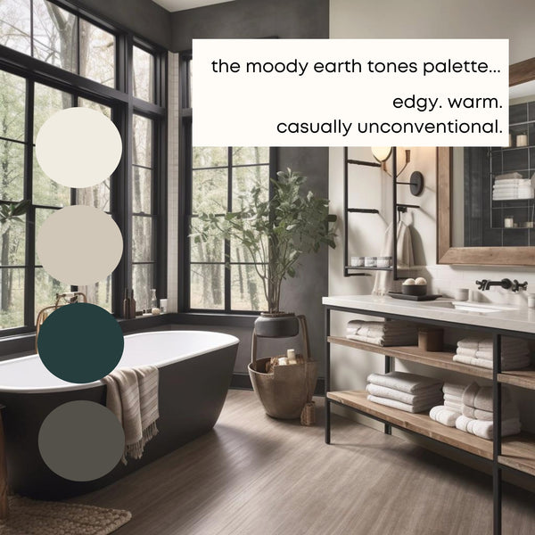 Moody Earth Tones, Benjamin Moore Paint Palette, Earthy Neutrals, Inte ...