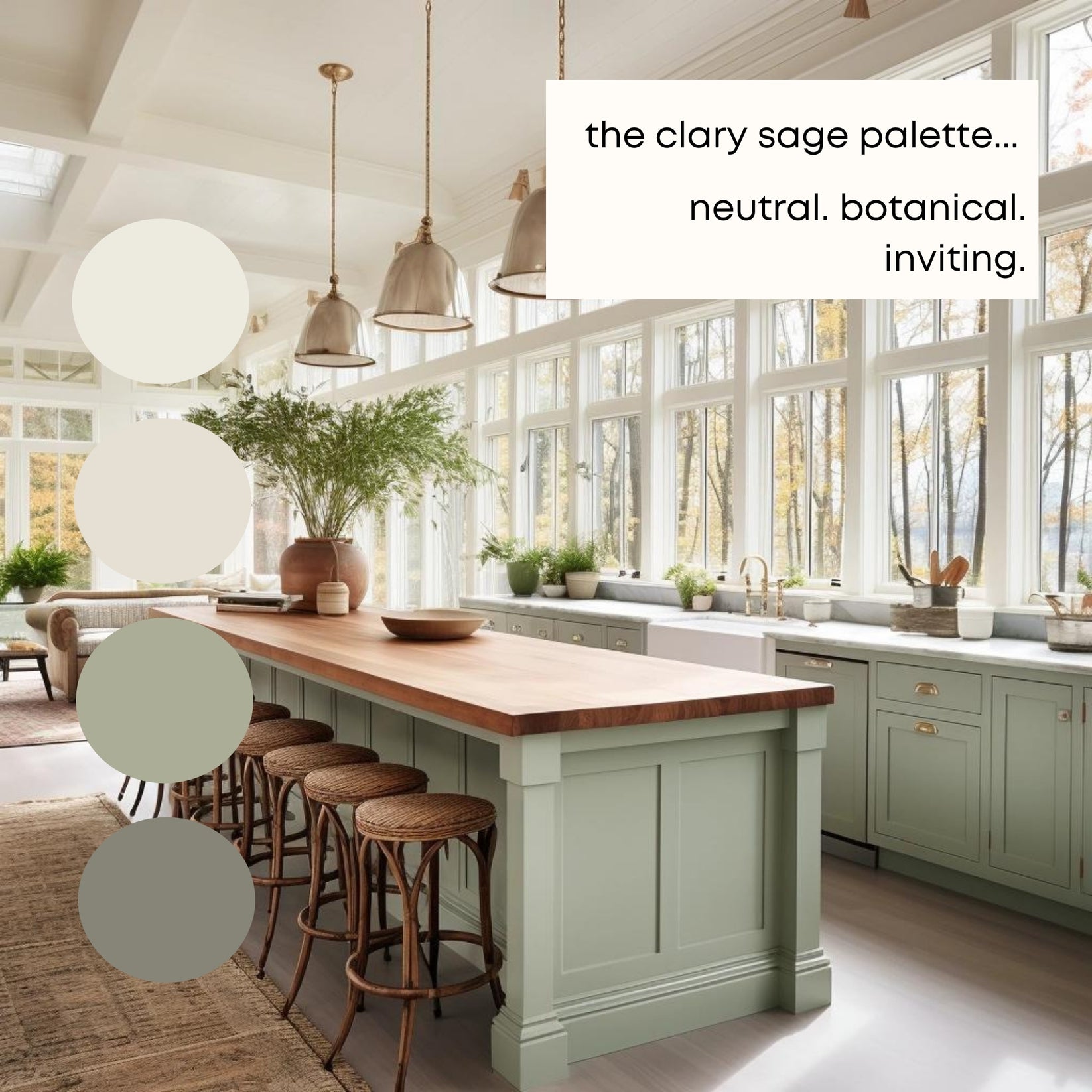 Clary Sage Sherwin Williams Paint Palette, Warm Neutral Interior Paint ...