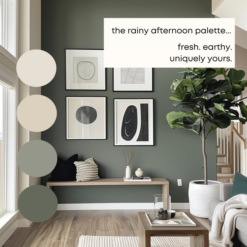Rainy Afternoon Benjamin Moore Paint Palette, Modern Neutral Interior ...