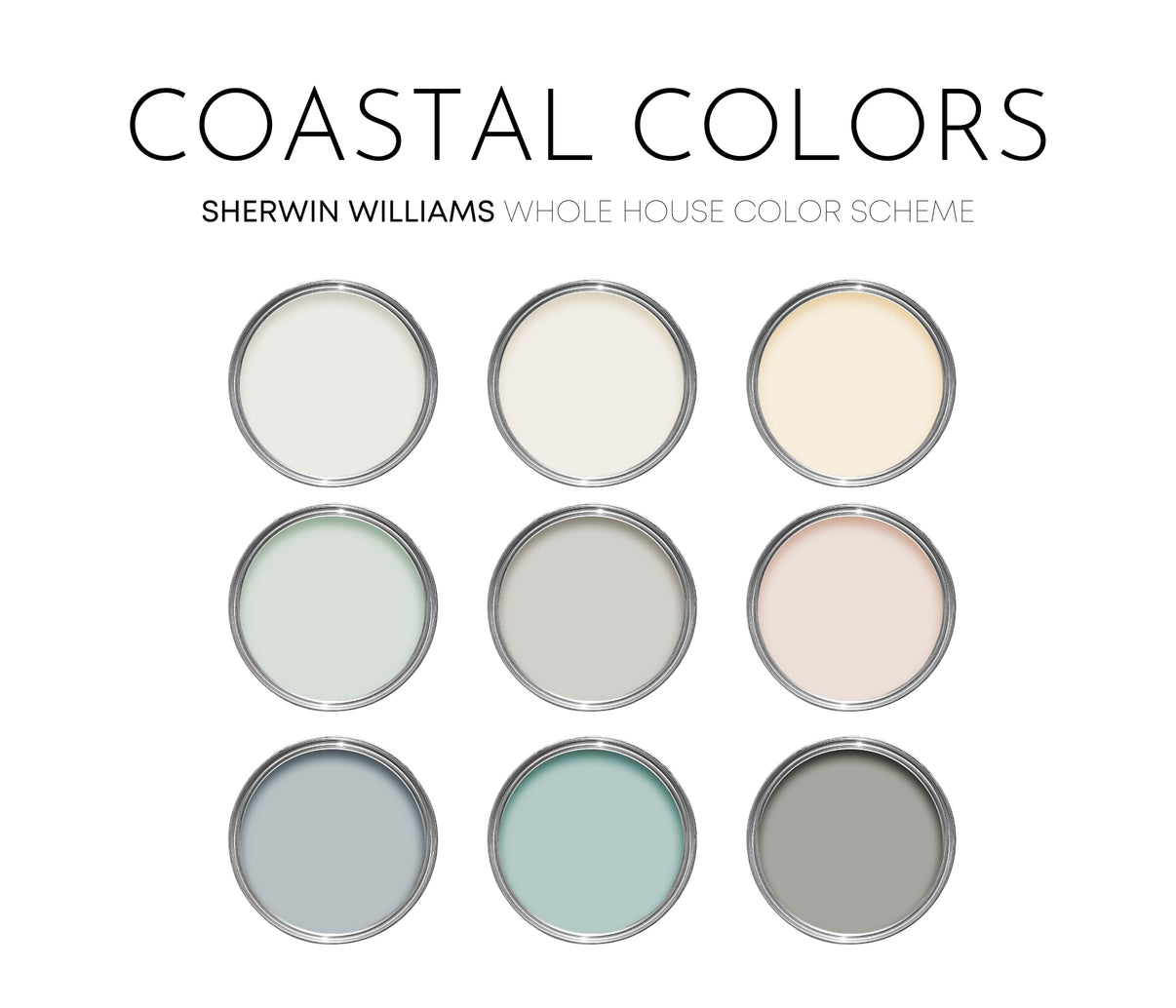 Coastal Colors Sherwin Williams Paint Palette, Interior Paint Colors f ...
