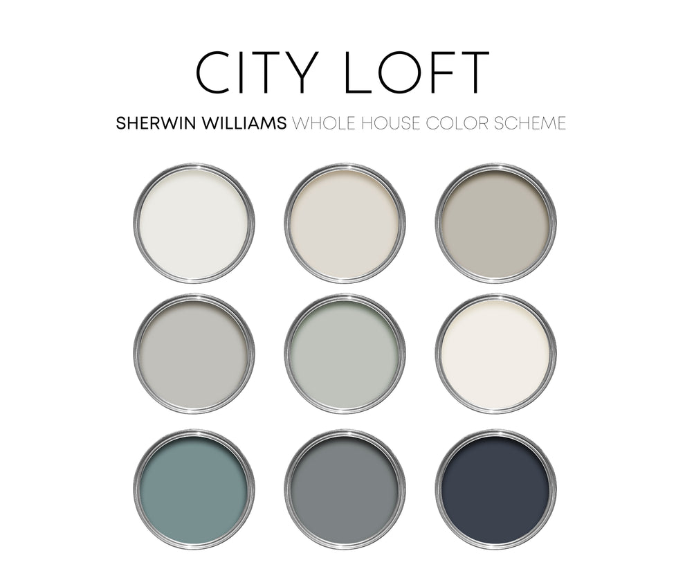 City Loft Sherwin Williams Paint Palette, Neutral Interior Paint Color ...
